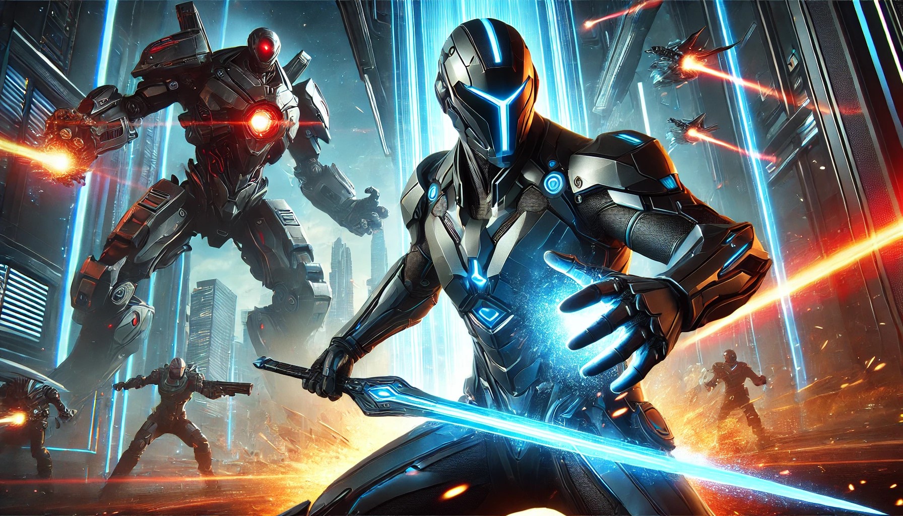 High Tech Armored Figure In Combat – MoriiHub