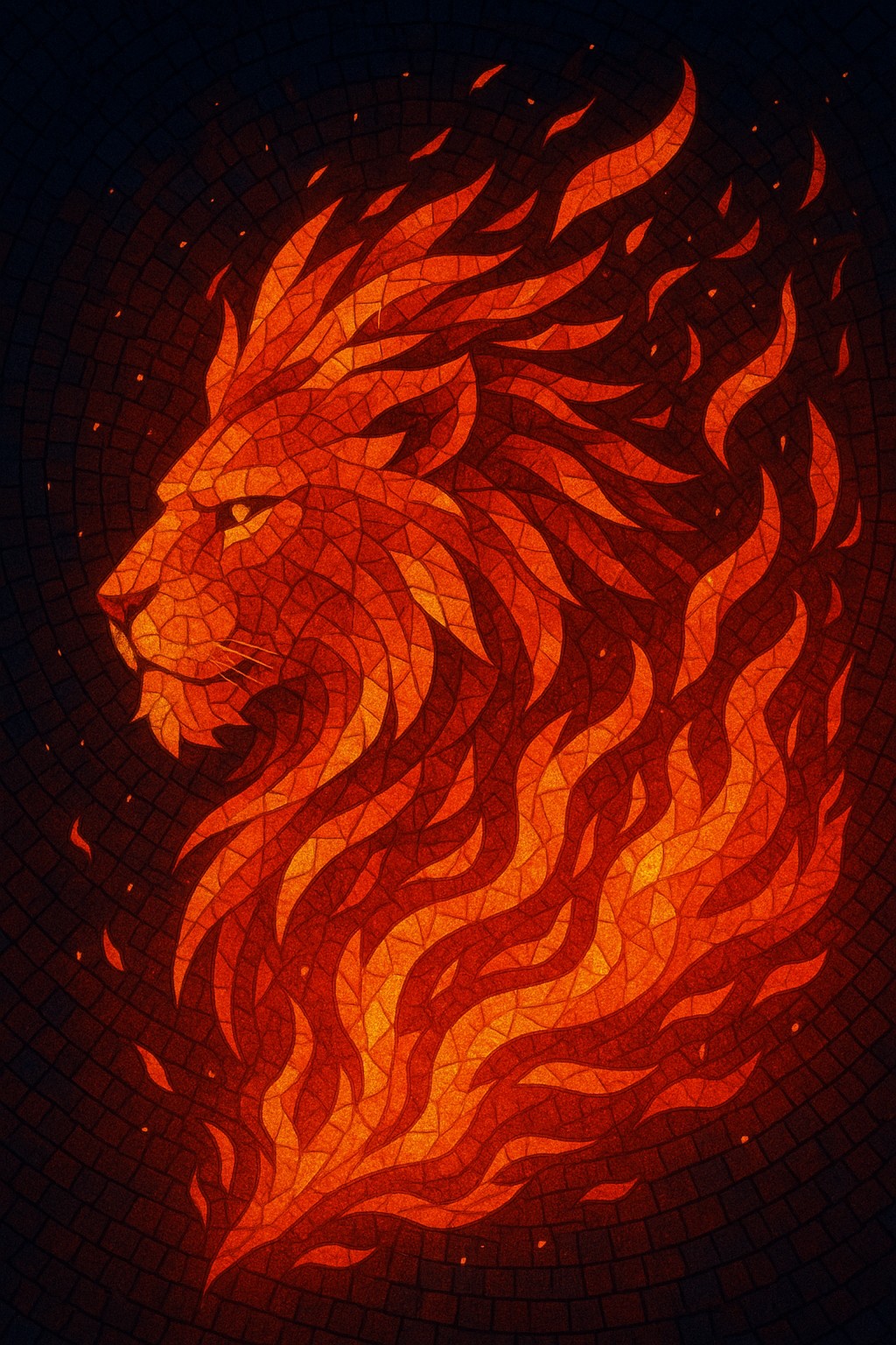 Fire Lion Mosaic – MoriiHub