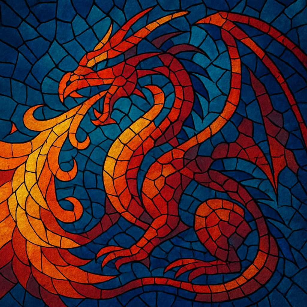 Fire Western Dragon Mosaic – MoriiHub
