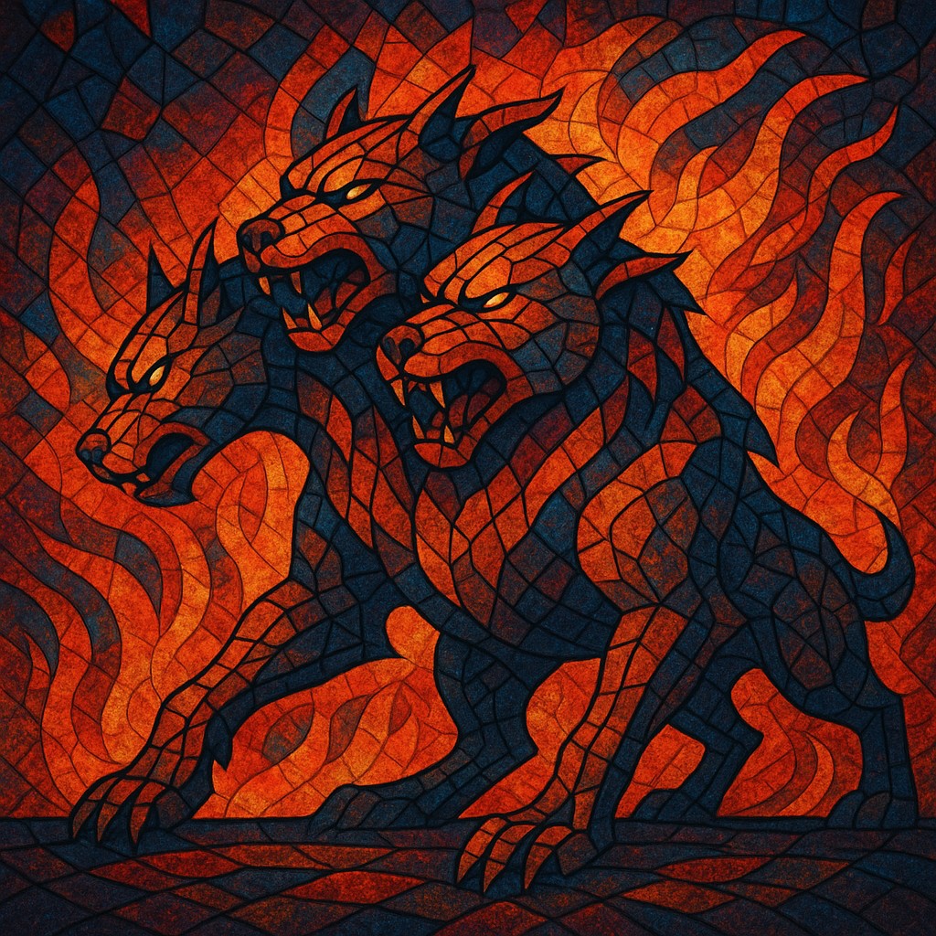 Fire Cerberus Mosaic – MoriiHub