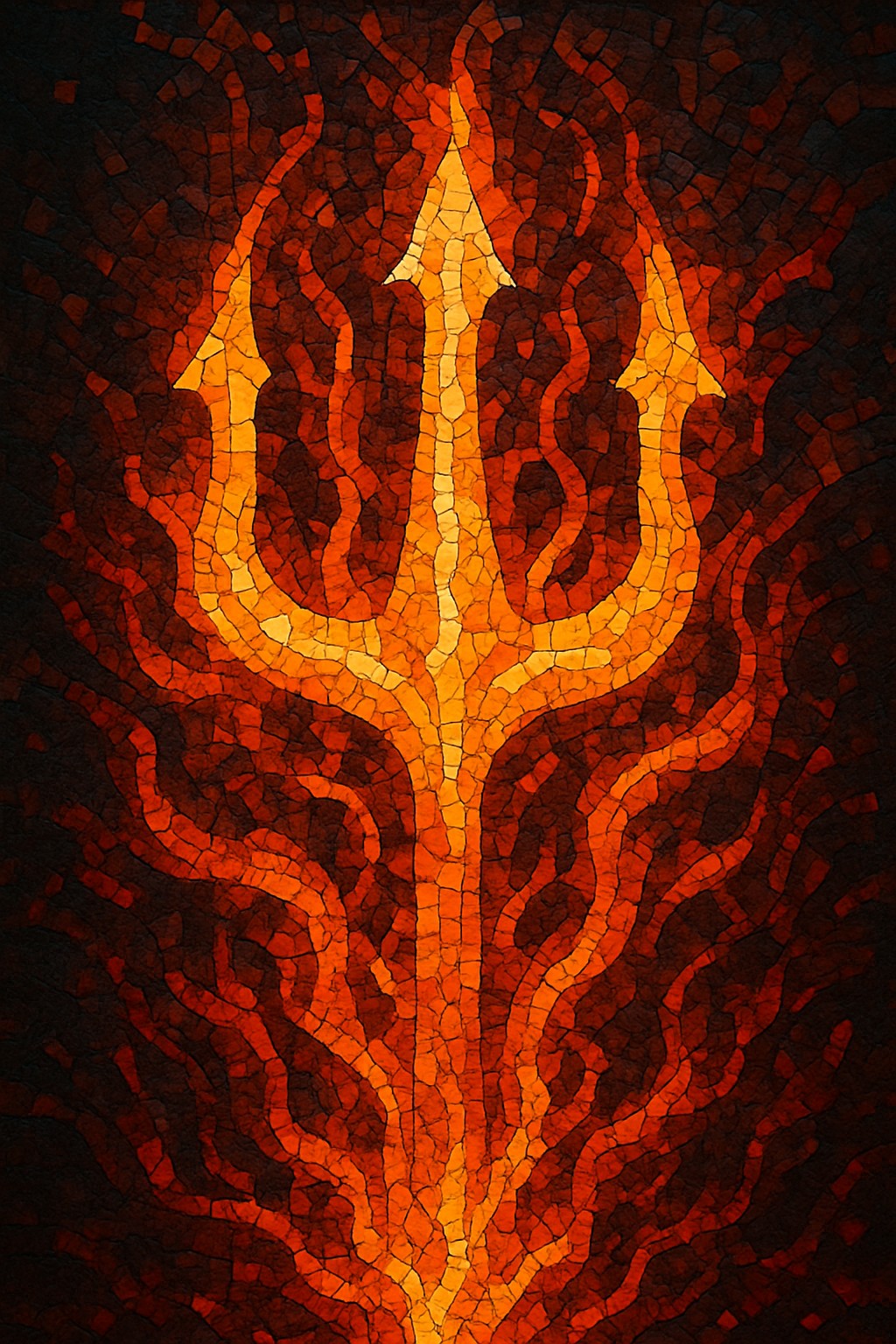 Fire Trident Mosaic – MoriiHub
